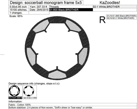 Soccer Ball Monogram Frame Embroidery Design Soccer Coach - Etsy