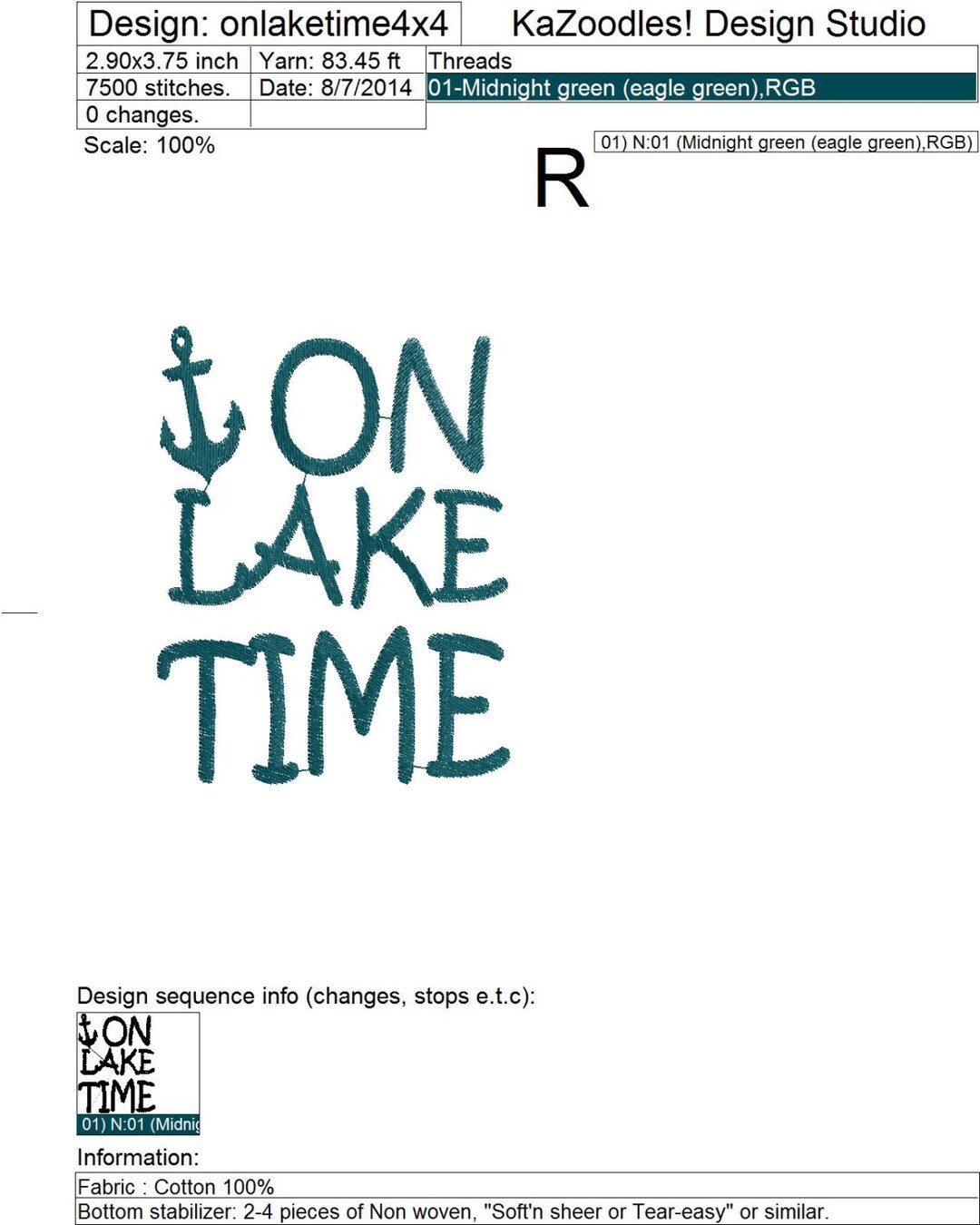 On Lake Time Embroidery Design (dst, Pes, Hus, Vip, Vp3, Jef, Xxx) - Etsy