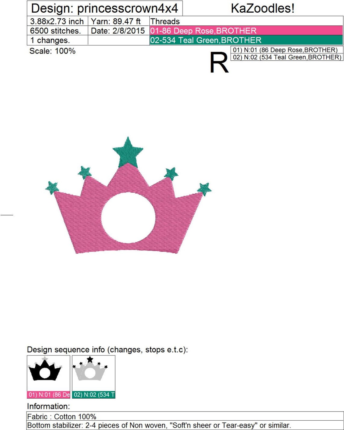 Princess Crown Monogram Embroidery Design (4x4) - Etsy