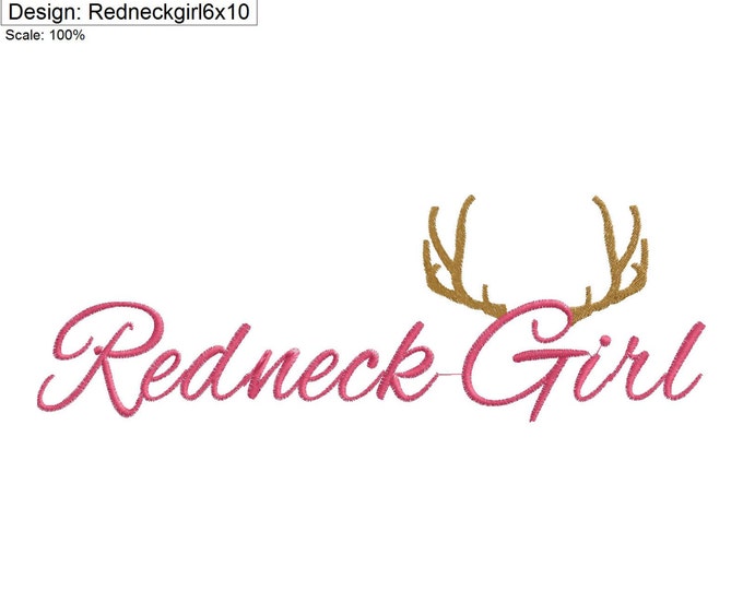 Redneck Girl Embroidery Design, Polo Logo , Country Girl, Hunters Wife ...