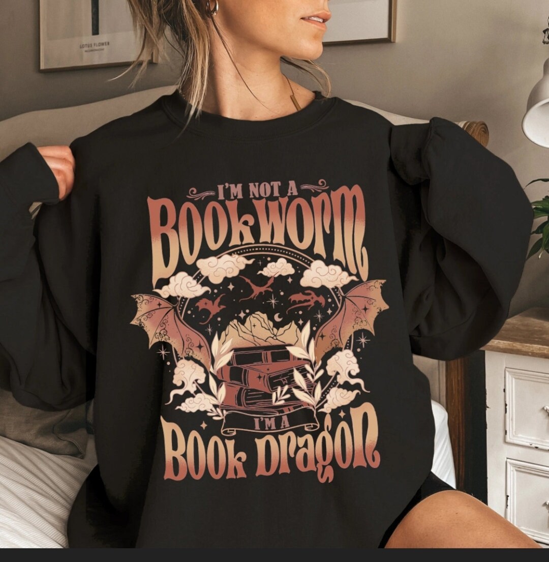 I'm a Book Dragon Sweatshirt - Etsy