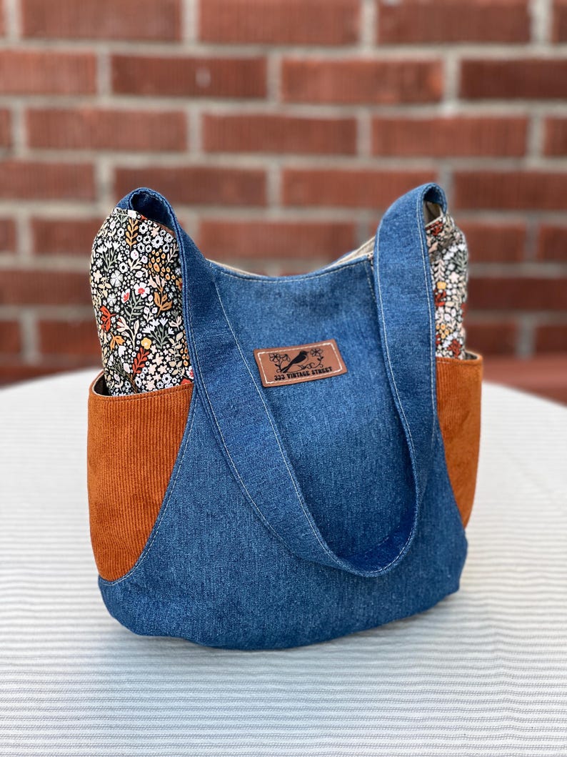 Upcycled Denim Tote Bag - Handmade Bags - Shoulder Tote - Etsy