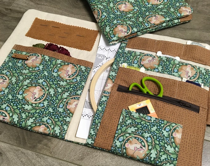 Cross Stitch Project Folder / ”sleepy Mouse” / Embroidery Case / Cross ...