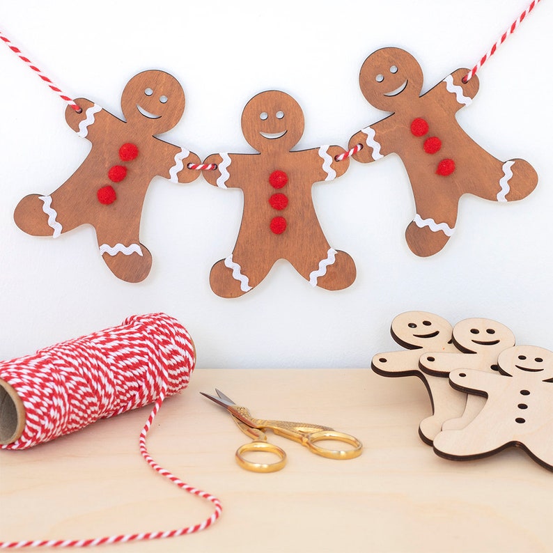 Wooden Gingerbread Men Christmas Decoration Gift Tag - Etsy UK