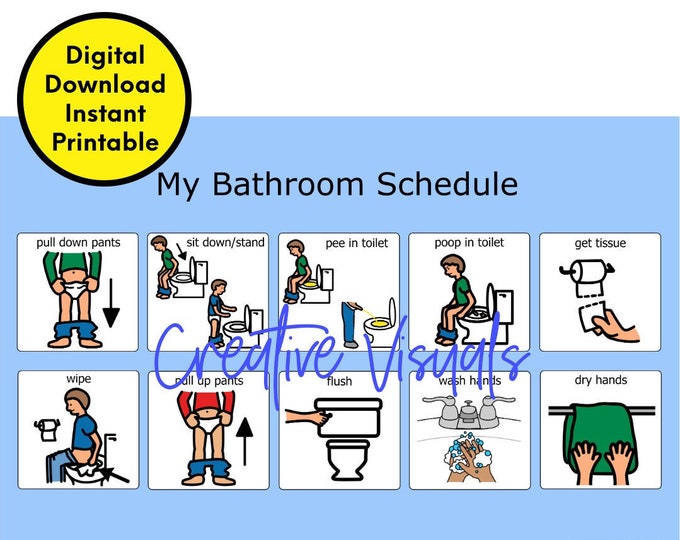 Boy Potty Training Visual I Potty Trainingi Visual Aid I Autism I ...