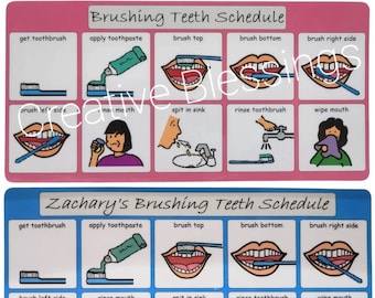 Brushing Teeth Step-by-step Visual Task Analysis Template - Etsy