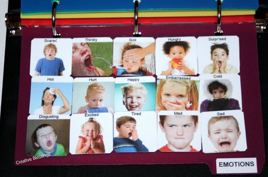 Real Photo Communication Binder, Autism Language, Vocabulary, Learning ...