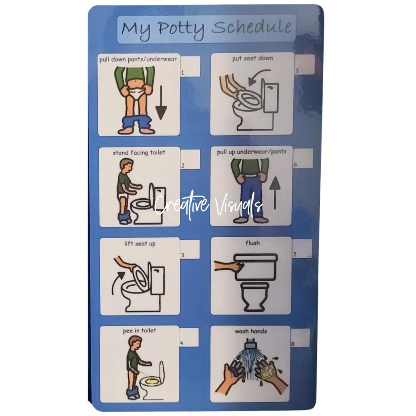 Autism Boys Potty Bathroom Schedule With Boxes, Sit or Stand Versions ...