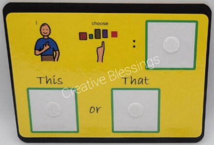Autism This or That Choice Board With 8 Colorful Pictures - Etsy