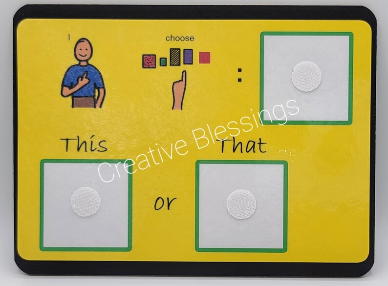 Autism This or That Choice Board With 8 Colorful Pictures - Etsy