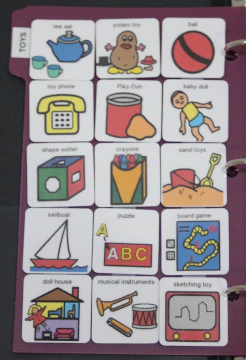 Autism Communication Picture Card Book Girl Version: ABA Therapy ...