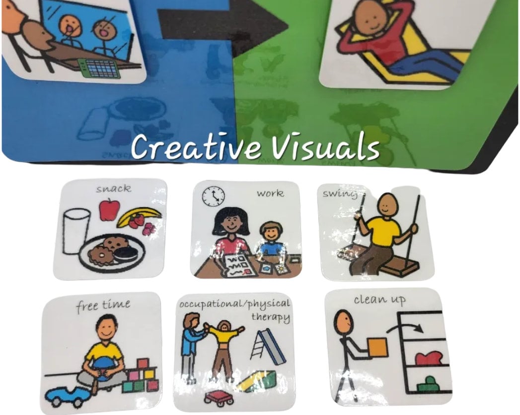 Autism First-then Board: Large Visual Reward Token Board With Picture ...