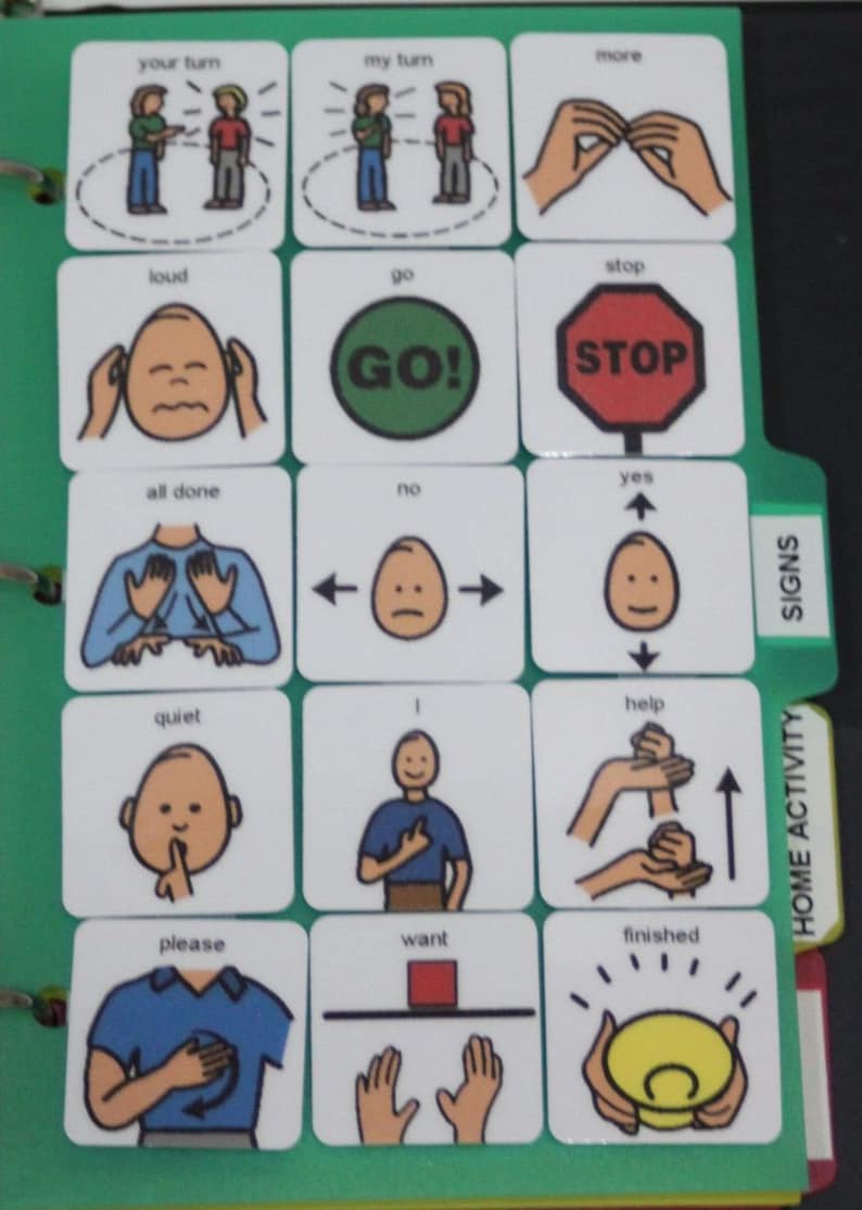 Autism Communication Picture Card Book Girl Version: ABA Therapy ...