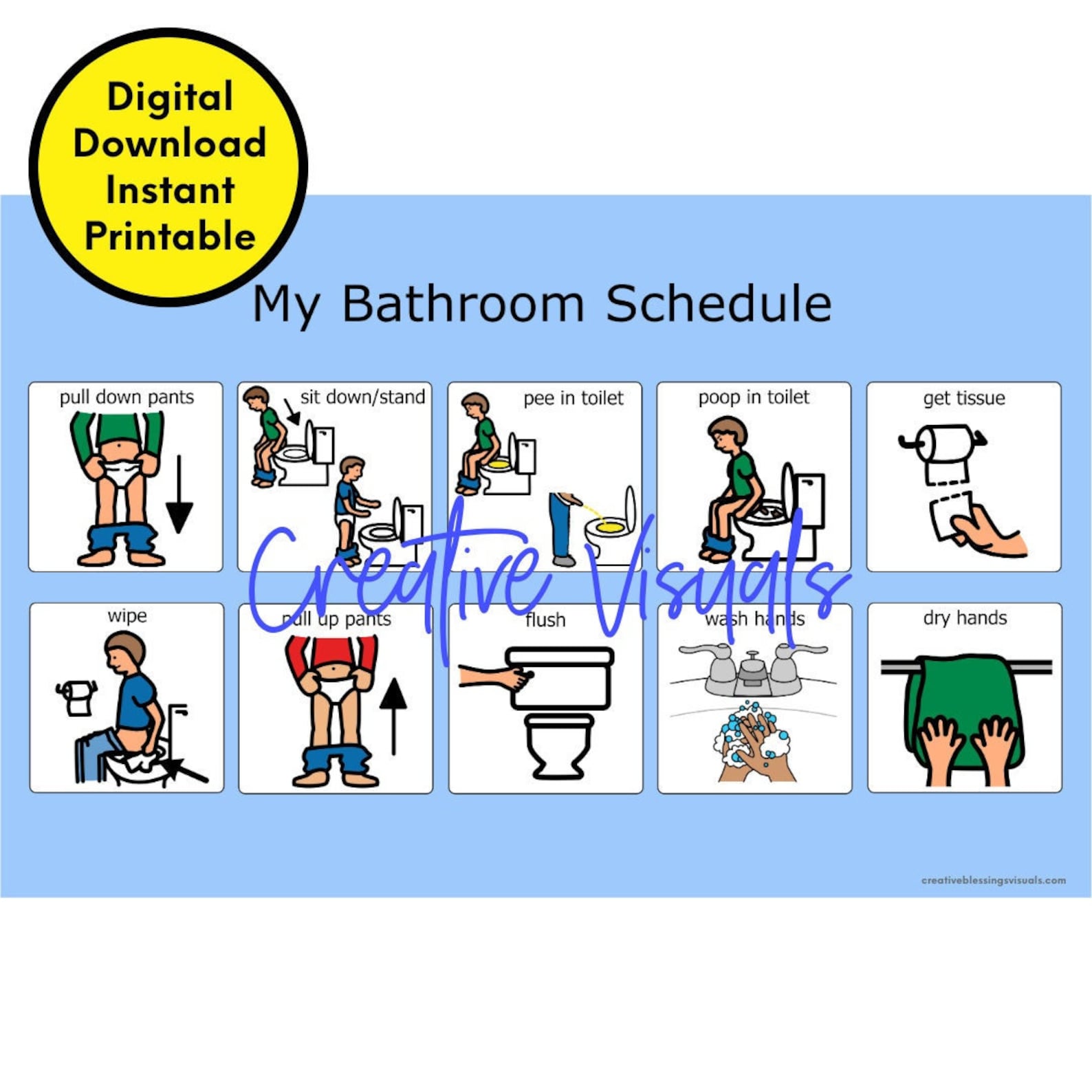 Autism Boys Potty Schedule (stand/sit Combo to Pee or Poop) Toilet ...