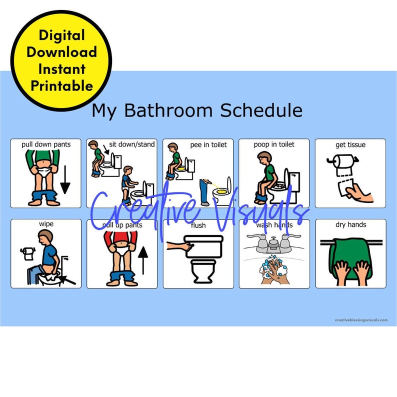 Autism Boys Potty Schedule (stand/sit Combo to Pee or Poop) Toilet ...