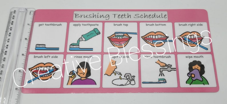Autism Boys or Girls Brushing Teeth Schedule Personalized | Etsy