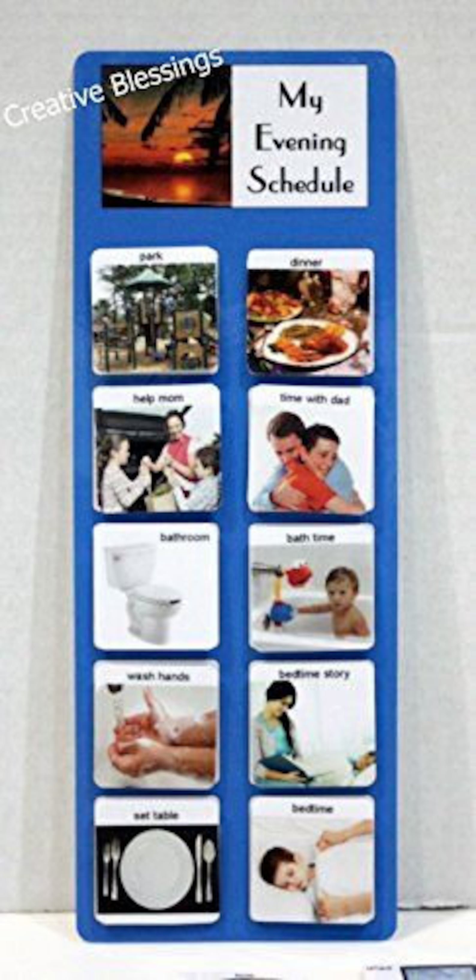 Daily Picture Schedule W/ 3 Charts and 45 Colorful Real - Etsy