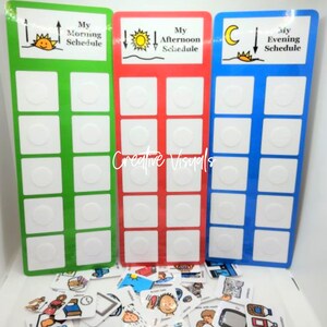 Daily Visual Schedule W/ 3 Charts & 60 PCS Picture Cards, Communication ...