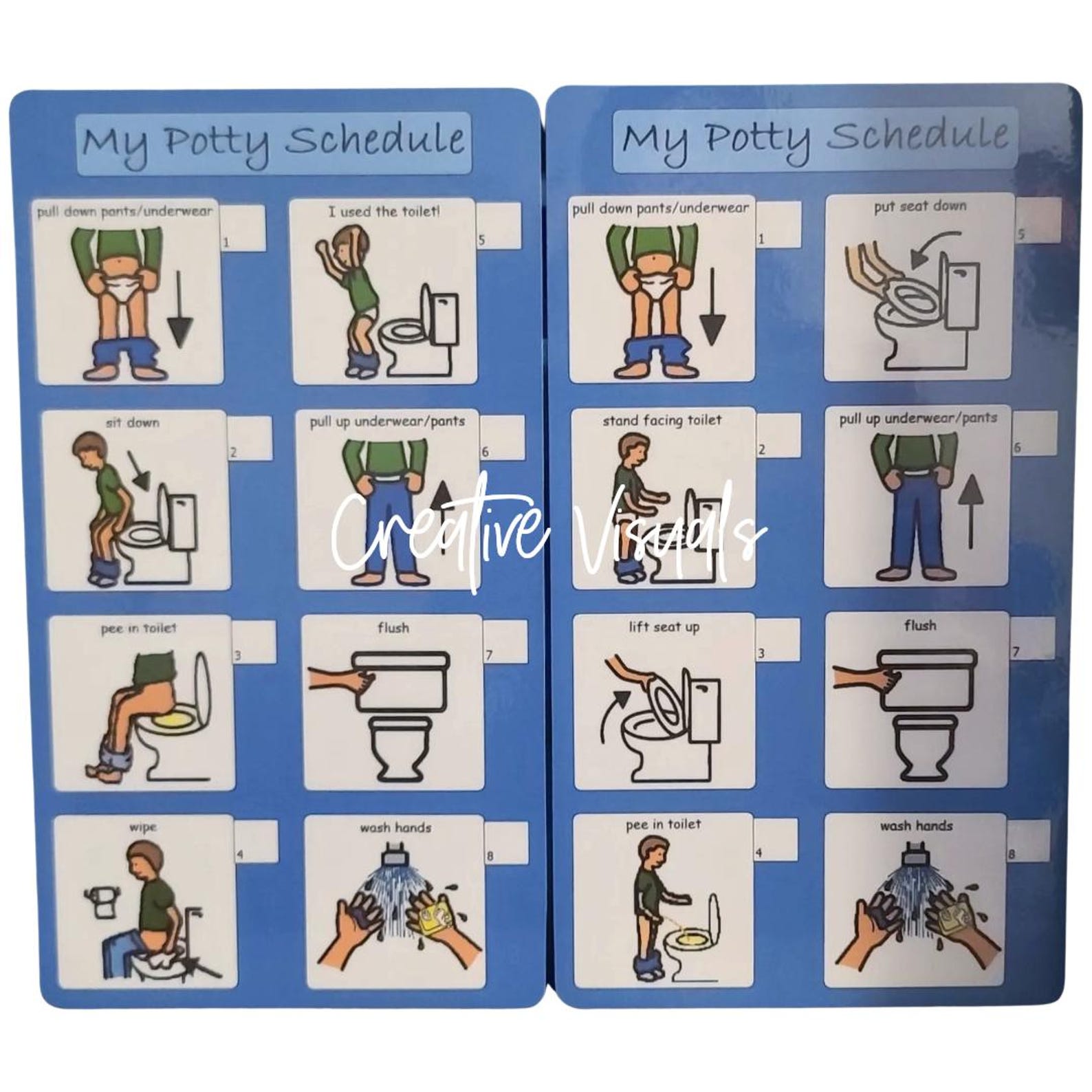 Autism Boys Potty Bathroom Schedule With Boxes, Sit or Stand Versions ...