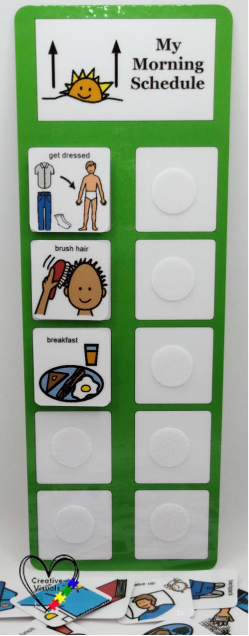 Daily Visual Schedule W/ 3 Charts & 60 PCS Picture Cards, Communication ...