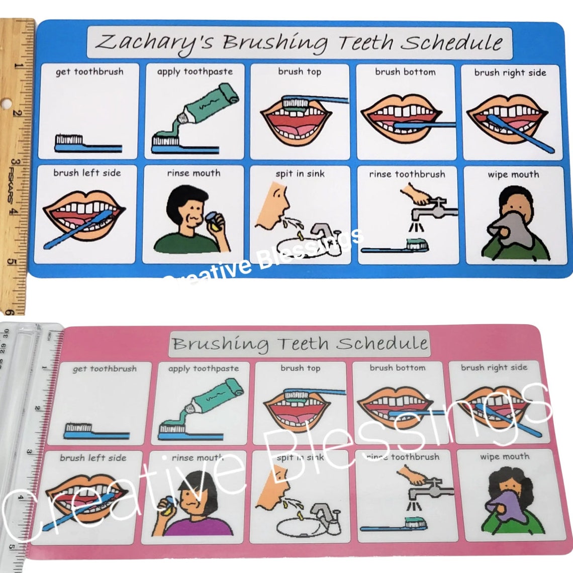 Autism Boys or Girls Brushing Teeth Schedule Personalized - Etsy