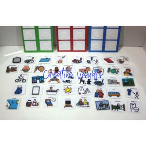 Daily Visual Schedule W/ 3 Charts & 60 PCS Picture Cards, Communication ...