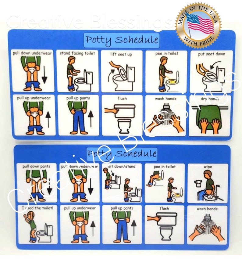 Autism Boys Potty Schedule standing or Stand/sit Combo to - Etsy