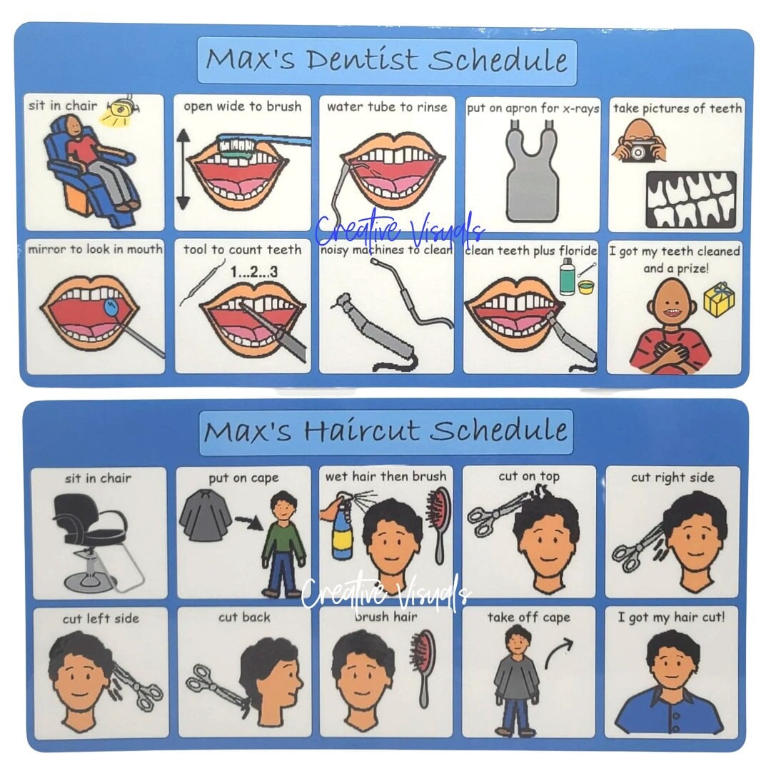 Autism Boys Haircut or Dentist Schedule, Personalized - Etsy