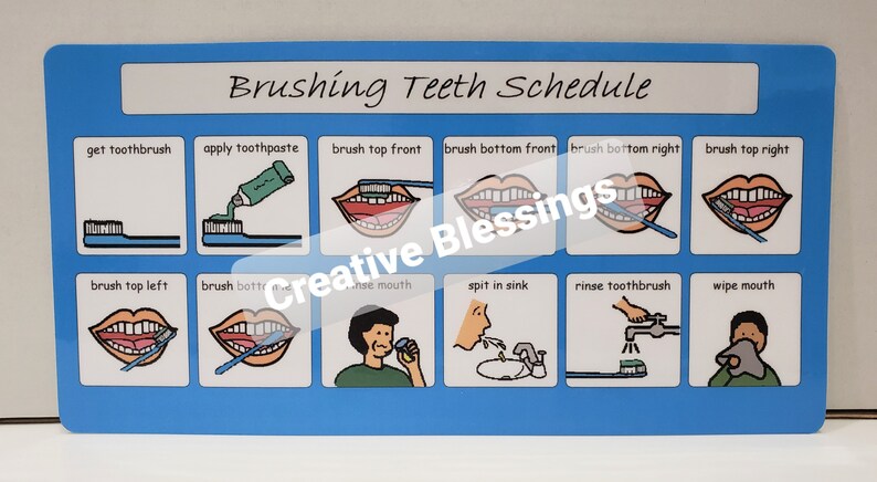 Autism Boys Brushing Teeth Detailed Schedule, Personalized - Etsy
