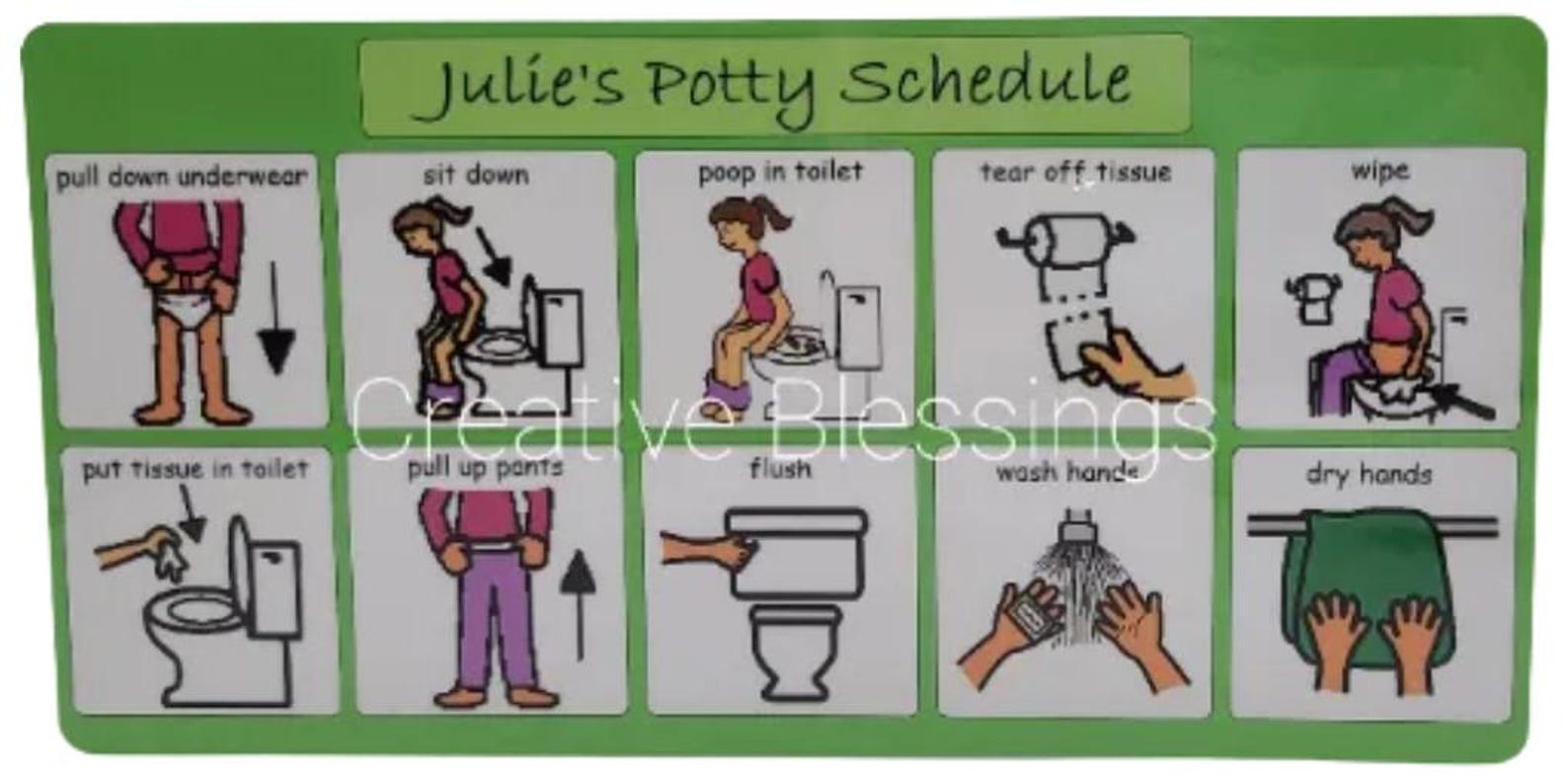 Autism Girls Bathroom Schedules, Personalized - Etsy