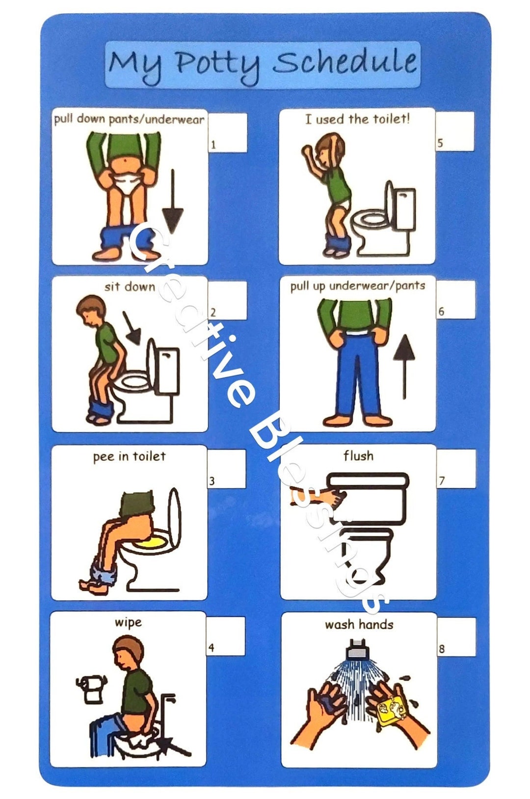 Autism Boys Potty Bathroom Schedule With Boxes, Sit or Stand Versions ...