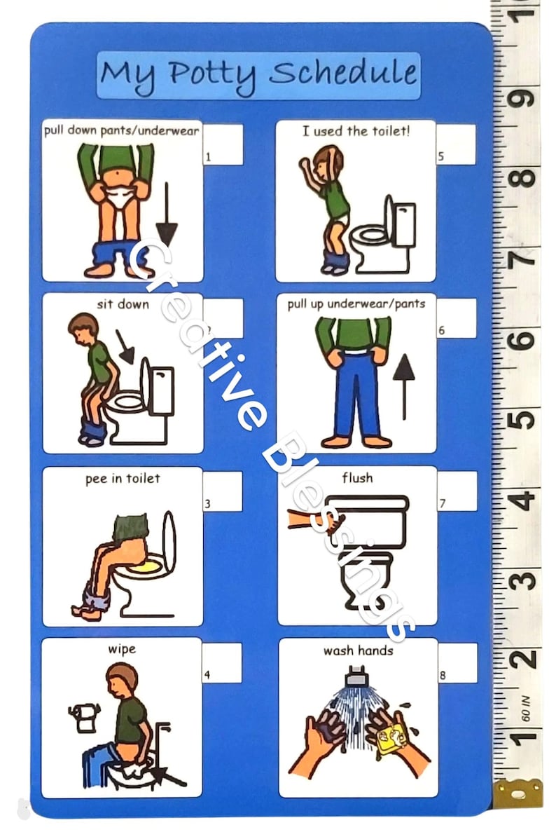 Autism Boys Potty Bathroom Schedule With Boxes, Sit or Stand Versions ...
