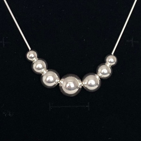 Silver Ball Necklace - Etsy
