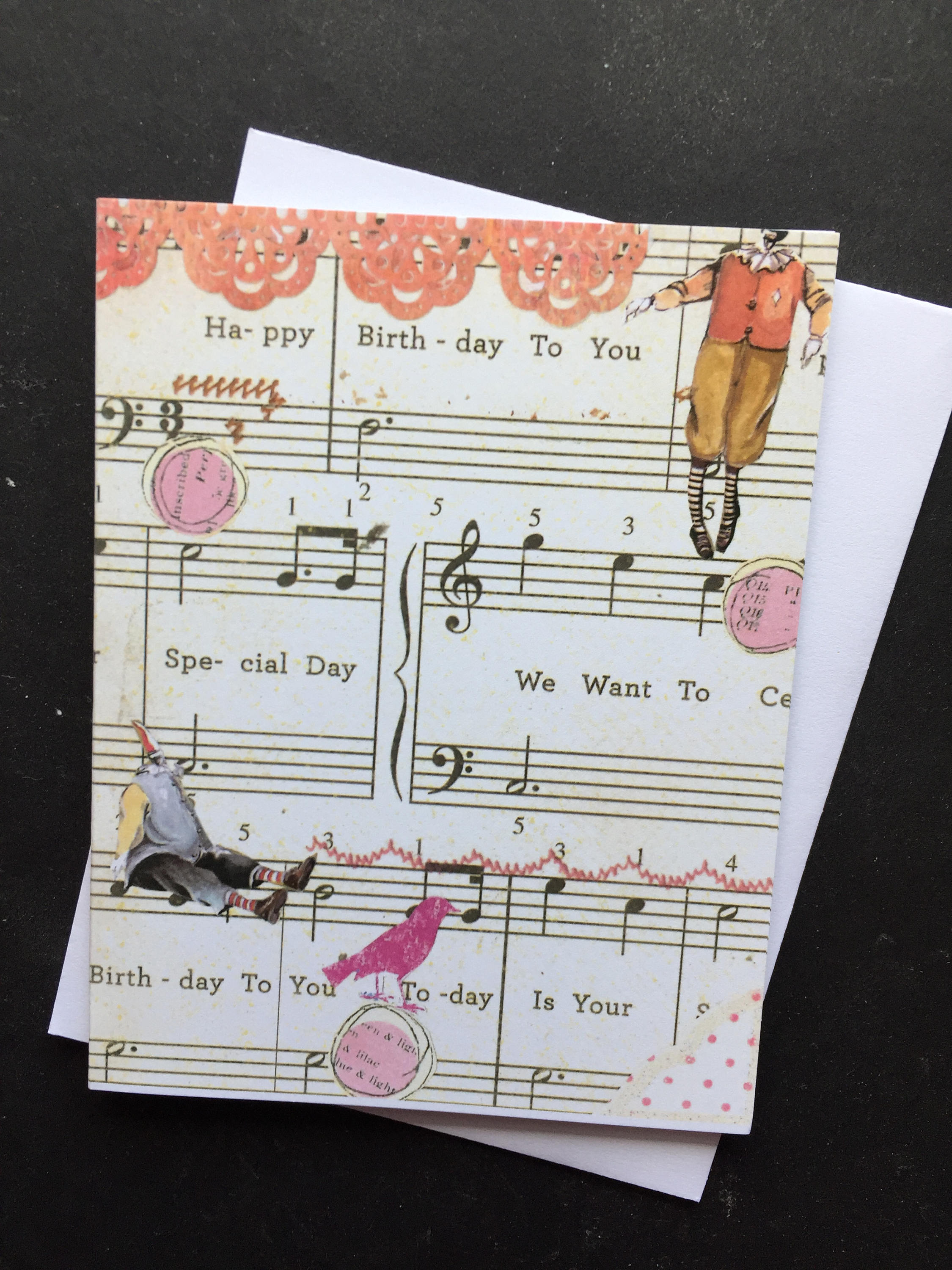 Happy Birthday Music Notes and Creatures Notecard Set - Etsy