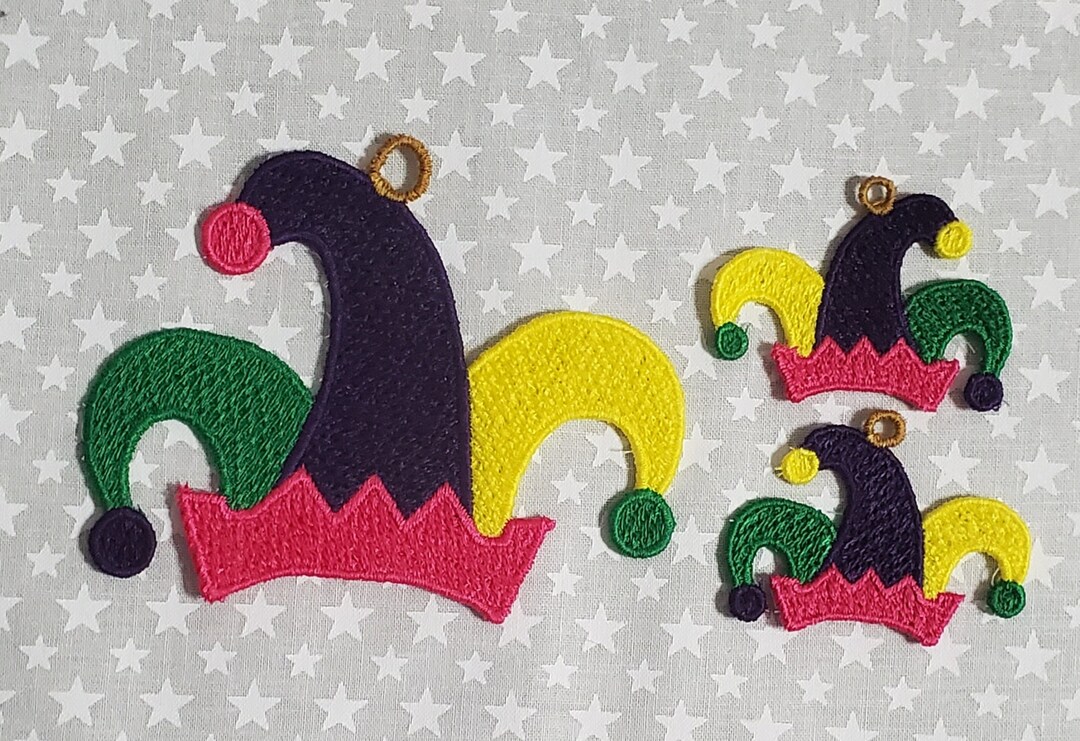 FSL Mardi Gras Jester Hat Pendant and Earrings - Gift Tag/pendant ...