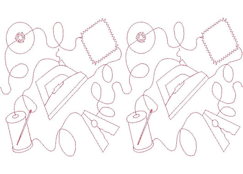 Edge to Edge I Love Sewing Design Pack 03 Machine Quilting - Etsy