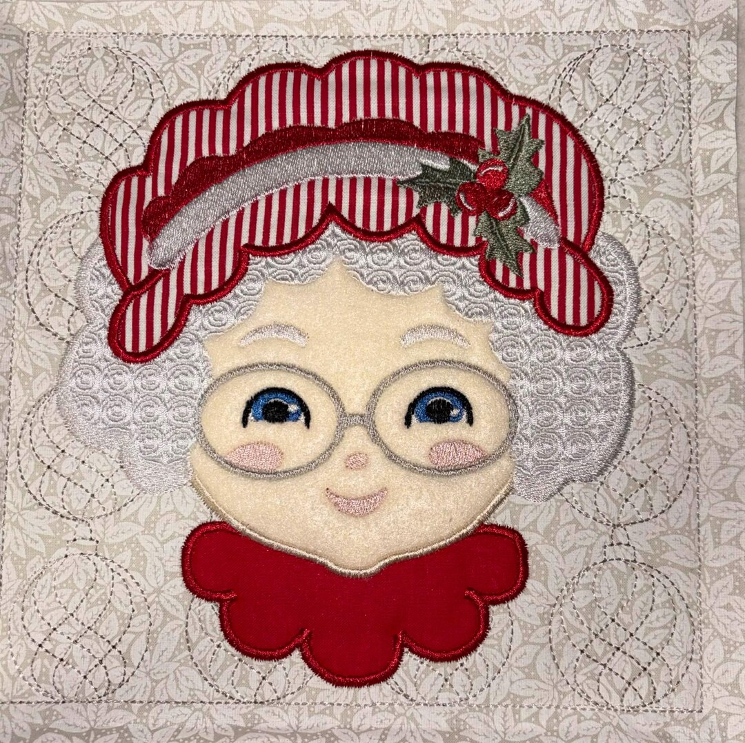 Cookies for Santa - Mrs Claus Embroidered Block - Machine Applique ...