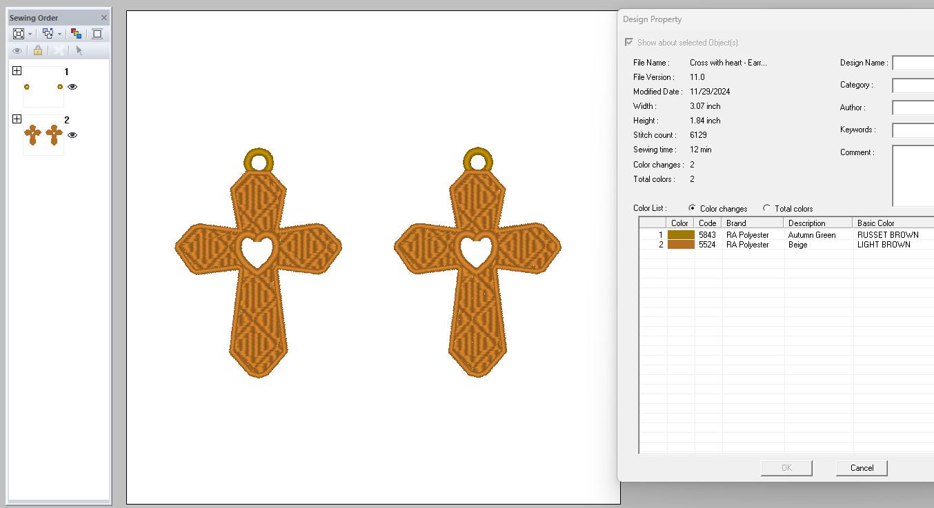 FSL Cross With or With Heart Earrings and Gift Tag/pendant/ornament ...