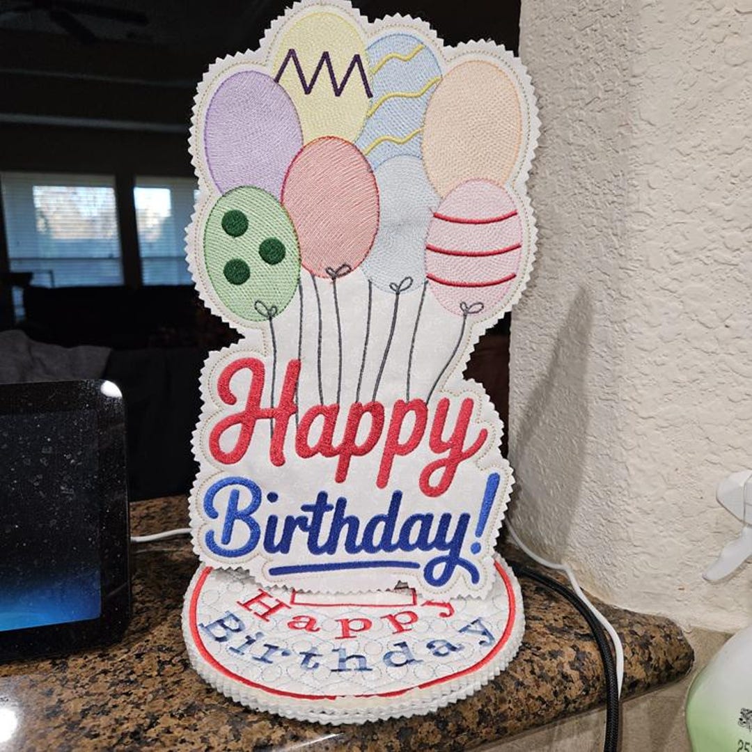 Paper Towel Holder Decor - Happy Birthday Balloons - Fill Design ...