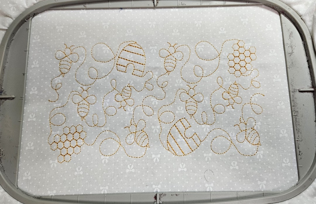Edge to Edge - E2E - Bees, Bee Hive and Honeycombs - Machine Embroidery Quilting Design - Etsy