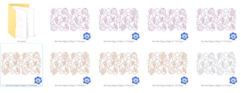 Edge to Edge - E2E - Bees, Bee Hive and Honeycombs - Machine Embroidery ...