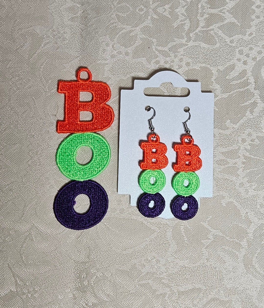 FSL Halloween BOO Earrings and Gift Tag/pendant/ornament/bookmark ...