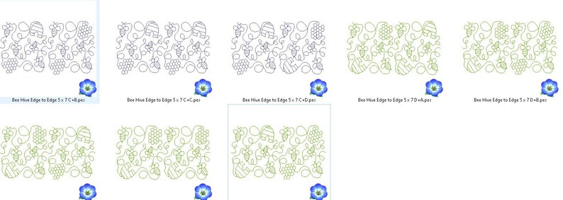 Edge to Edge - E2E - Bees, Bee Hive and Honeycombs - Machine Embroidery ...