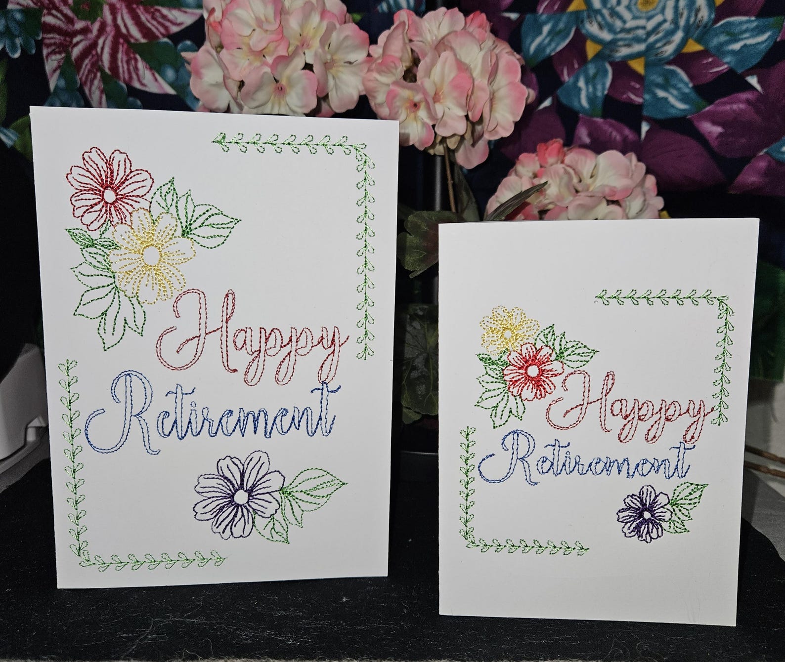 Greeting Card - Happy Retirement - Machine Embroidery Design for Card ...