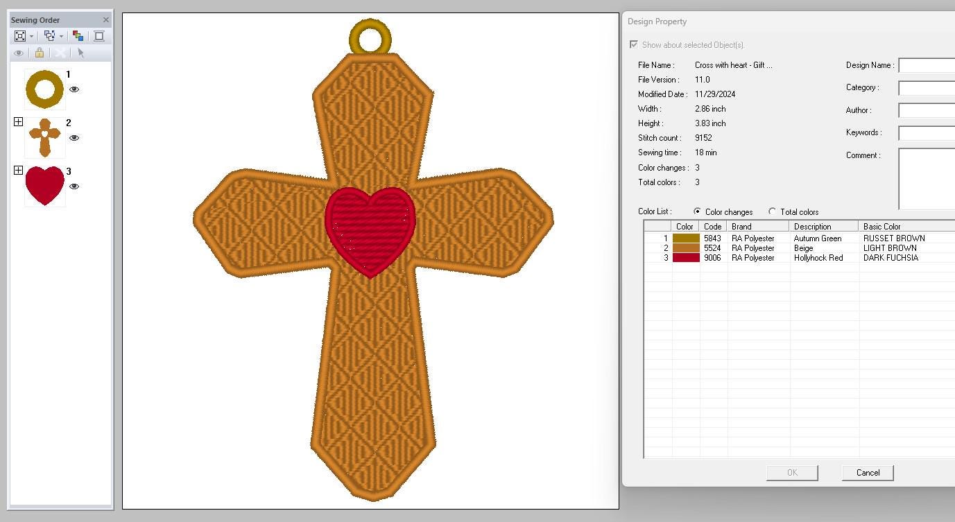 FSL Cross With or With Heart Earrings and Gift Tag/pendant/ornament ...
