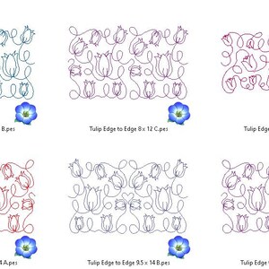 Edge to Edge - E2E - Tulips - Machine Embroidery Quilting Design - Etsy
