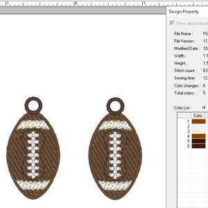 FSL Sports Football Earrings and Gift Tag/pendant/ornament/bookmark ...