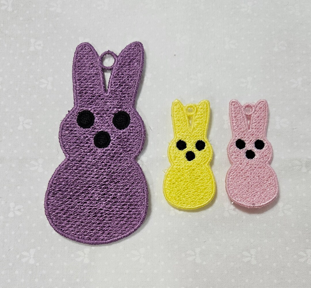 FSL Easter Bunny Peepers Earrings and Gift Tag/pendant/ornament ...
