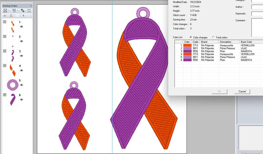 FSL Eczema Psoriasis Awareness Ribbon Earrings and Gift Tag - Machine ...