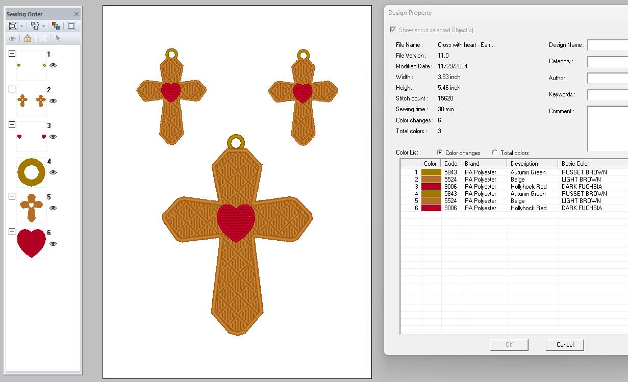 FSL Cross With or With Heart Earrings and Gift Tag/pendant/ornament ...